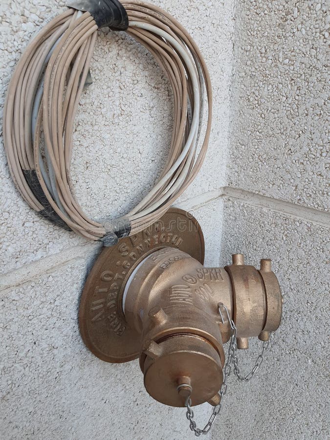 Cable Reel Side by Side with Fire Water Supply Pipe Stock Photo - Image ...