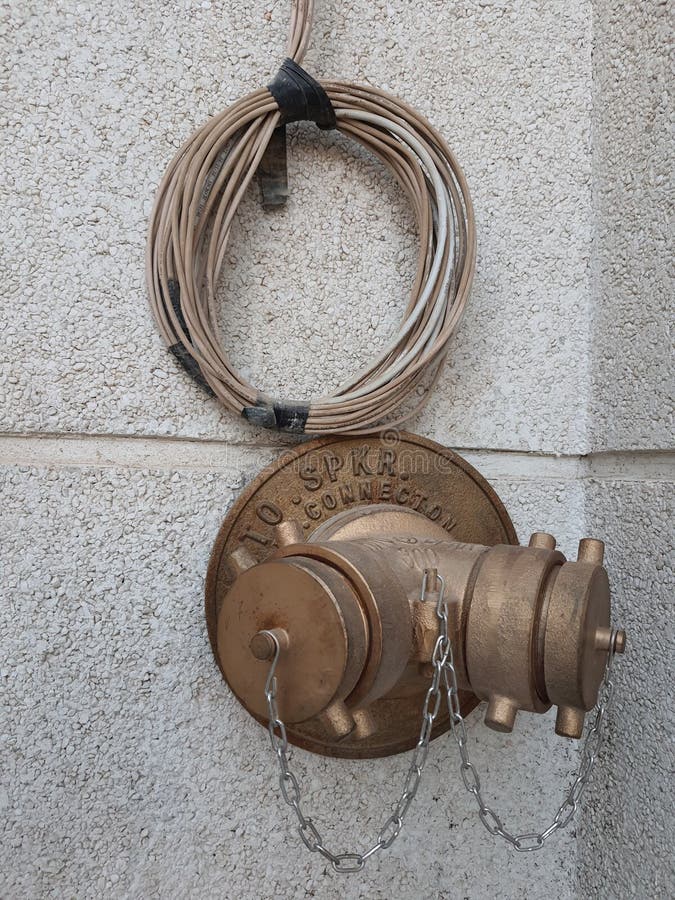 Cable Reel Side by Side with Fire Water Supply Pipe Stock Image - Image ...