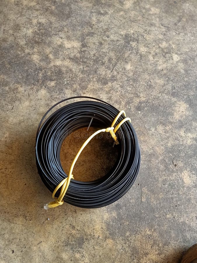 The Cable Reel is Tied with a Rope when Going To Work Stock Photo ...