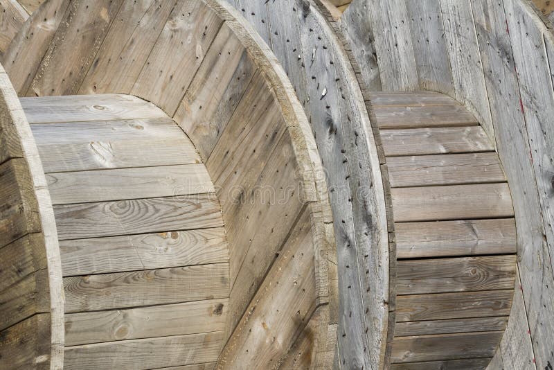 Cable Reels - Wooden Construction Stock Image - Image of timberwork ...