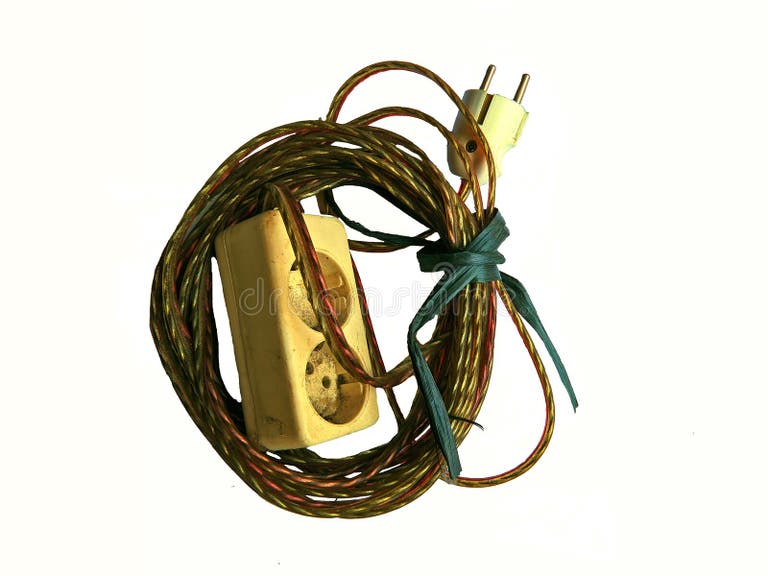 Cable Roll Assembly Connected To Extension and Plug Stock Photo - Image ...