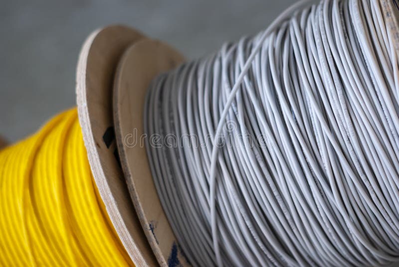 Cable Roll on Construction Site Stock Photo - Image of floor, empty ...