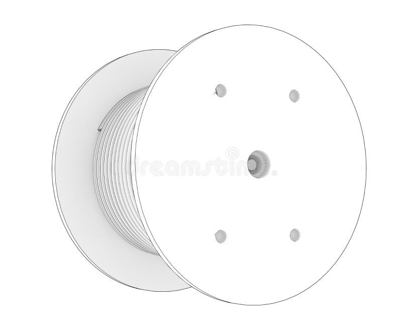 Cable Roll Isolated on Background. 3d Rendering - Illustration Stock ...