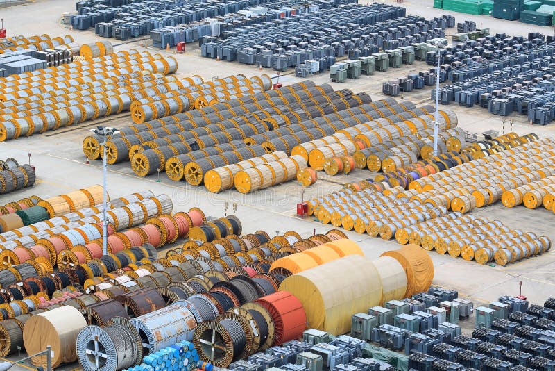 Cable Spools stock photo. Image of factory, cable, facility - 13572874