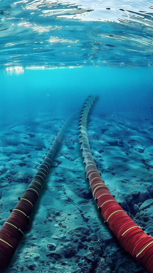 Cable Runs through the Sea Off the Coast Stock Photo - Image of nature ...