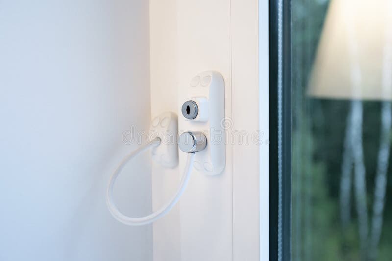 Cable Safety Guard Prevent of Opening Window by Child Stock Photo ...