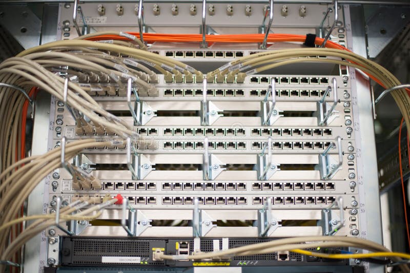 Cable For Server And Hardware Stock Photo - Image of cabling, center ...