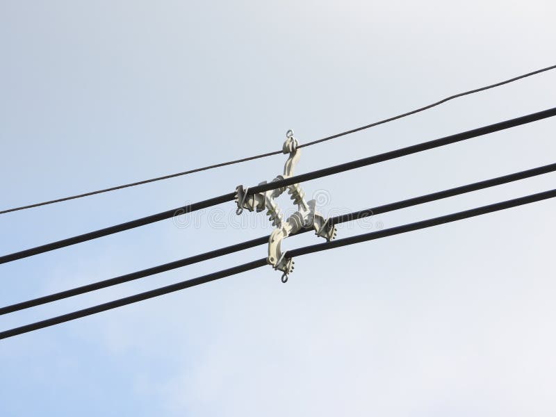 Cable Spacer for Distribution System Stock Photo - Image of ...