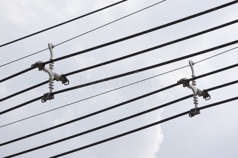 Cable Spacer for Distribution System Stock Photo - Image of electrical ...