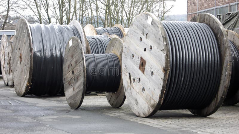 Cable Spools stock photo. Image of factory, cable, facility - 13572874