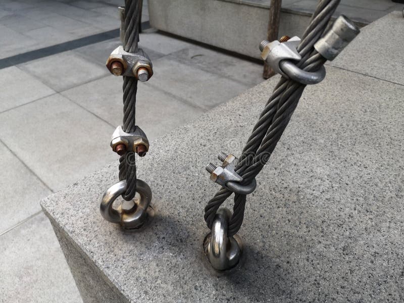 Stainless Steel a Snap-hook on Cable. Detail of Rope End. Stock Image ...