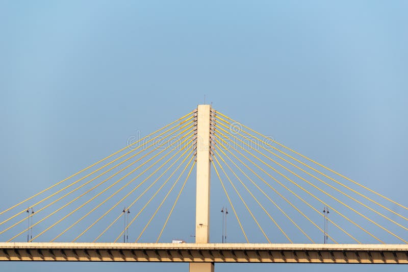 The Cable Stayed Atal Setu Bridge in the City of Panaji Editorial Stock ...