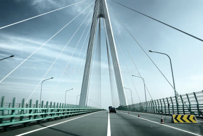 Cable-stayed bridge stock photo. Image of wired, modern - 19947174