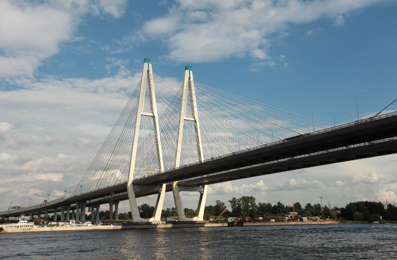 Cable-stayed bridge stock photo. Image of perspective - 26074636
