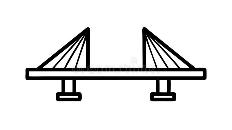 Cable,stayed Bridge Architecture Structure Symbol Icon , Vector Design ...