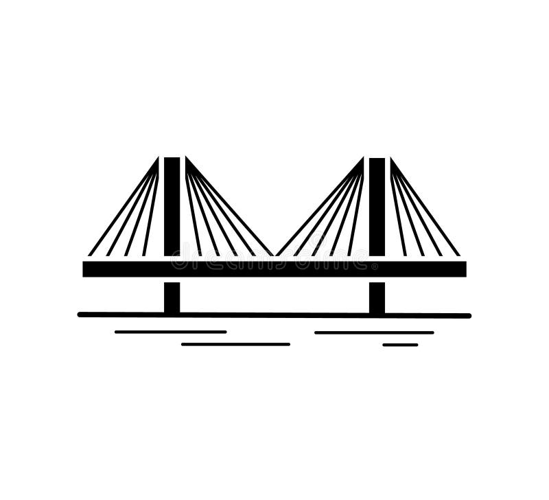 Set of Bridge Black Silhouette Icons Isolated on White Background ...