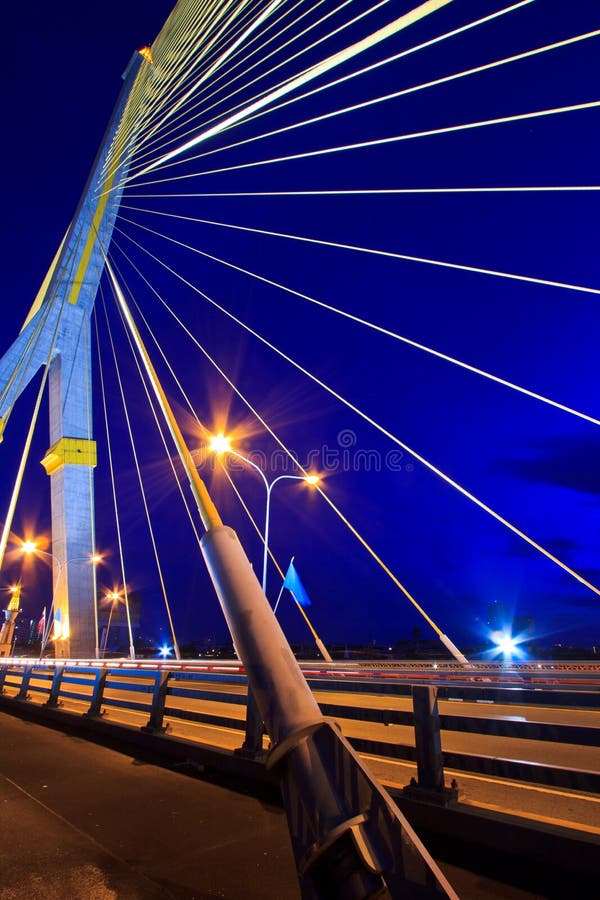 Cable-stayed Bridge Called the Rama VIII Bridge Stock Image - Image of ...