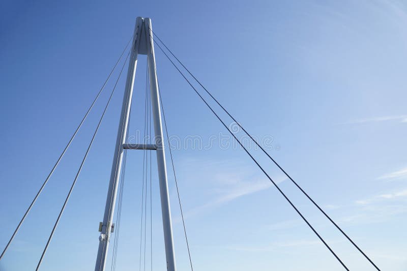 Cable-stayed Bridge and Cloudless Sky Stock Photo - Image of cable ...
