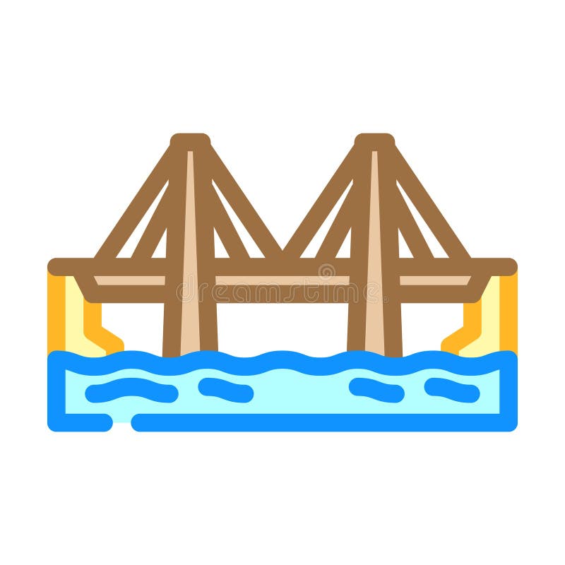 Cable-stayed Bridge Color Icon Vector Illustration Stock Vector ...