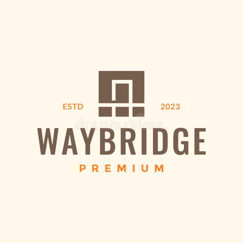 Cable Stayed Bridge Gate Construction Simple Vintage Hipster Style Logo ...