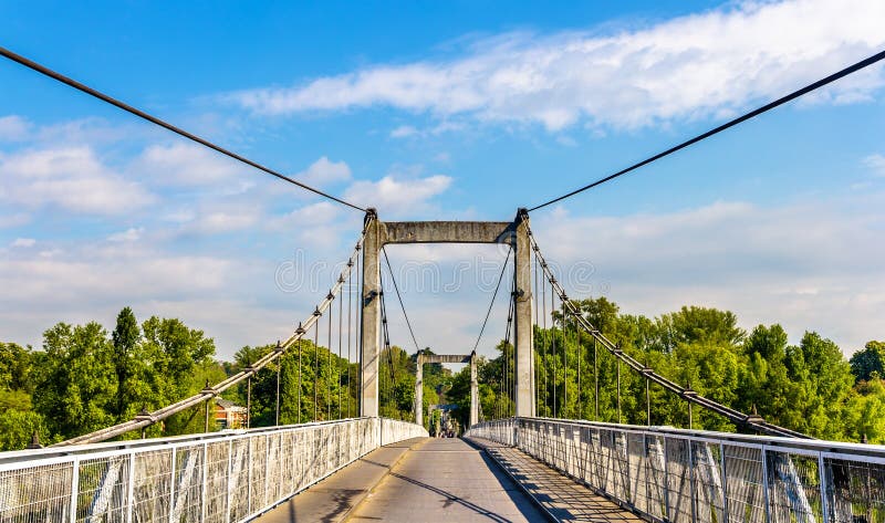 Cable-stayed Bridge on the Loire River in Tours Stock Photo - Image of ...