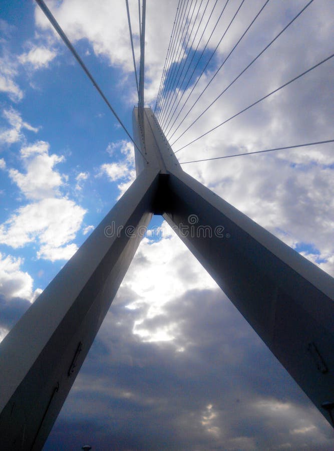Cable-stayed bridge pylon stock image. Image of pylon - 75168699