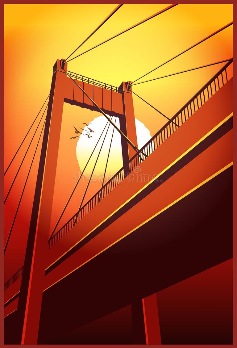 Cable Stayed Bridge Drawing Stock Illustrations – 36 Cable Stayed ...