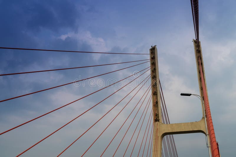 Cable Stayed Bridge at Sunset Stock Photo - Image of view, cloud: 286917632