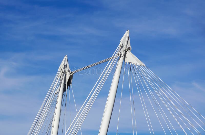 Cable Stayed Bridge . Supporting Metal Structure Stock Photo - Image of ...