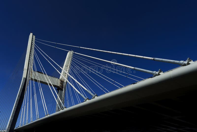 Cable-stayed Bridge, Suspension Bridge Against the Sky, Transport ...