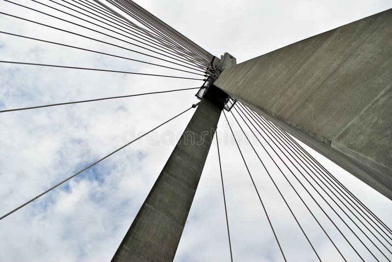 Cable-stayed bridge stock image. Image of steel, metal - 76760367
