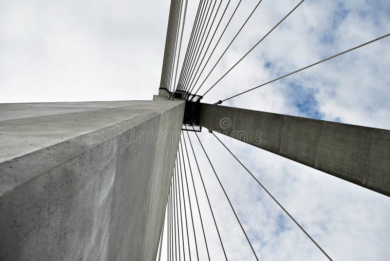 Cable-stayed bridge stock image. Image of strong, metal - 76760371