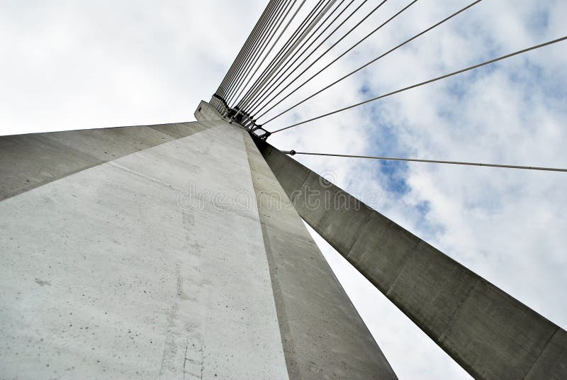 Cable-stayed bridge stock image. Image of modern, deck - 76760387