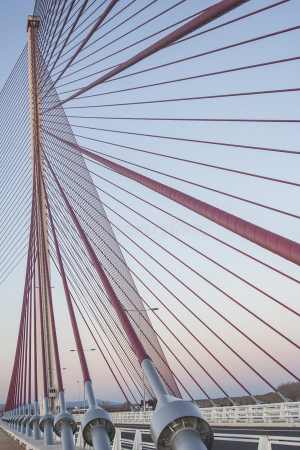 The Cable-stayed Bridge, Talavera Stock Photo - Image of highest ...