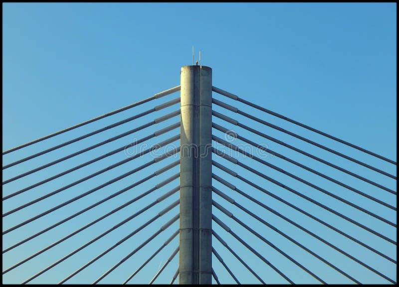 Cable-stayed bridge stock image. Image of modern, blue - 96237547