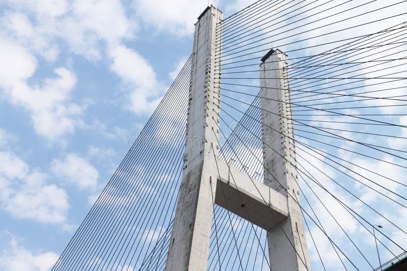 Cable-stayed bridge stock image. Image of cloud, metropolis - 74546505