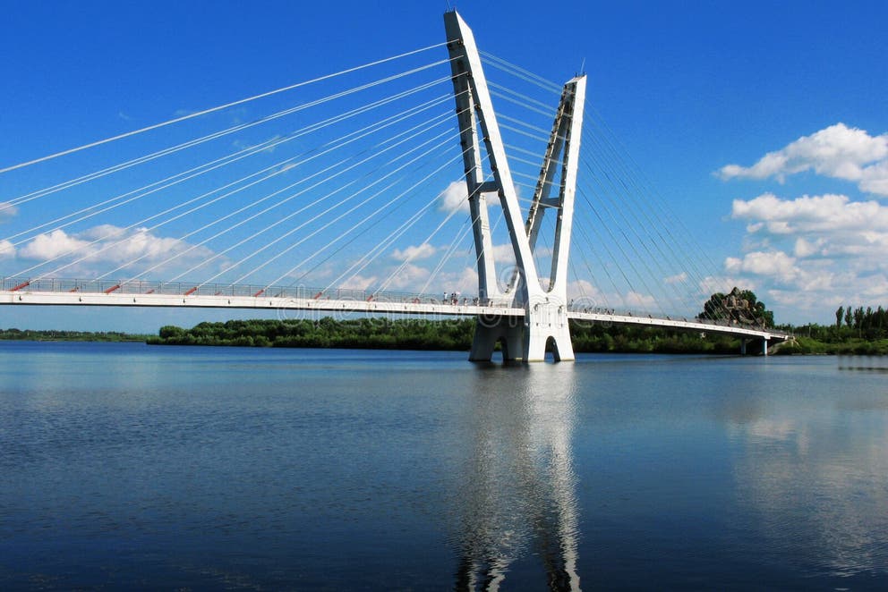 The cable-stayed bridges stock image. Image of bridges - 28135029