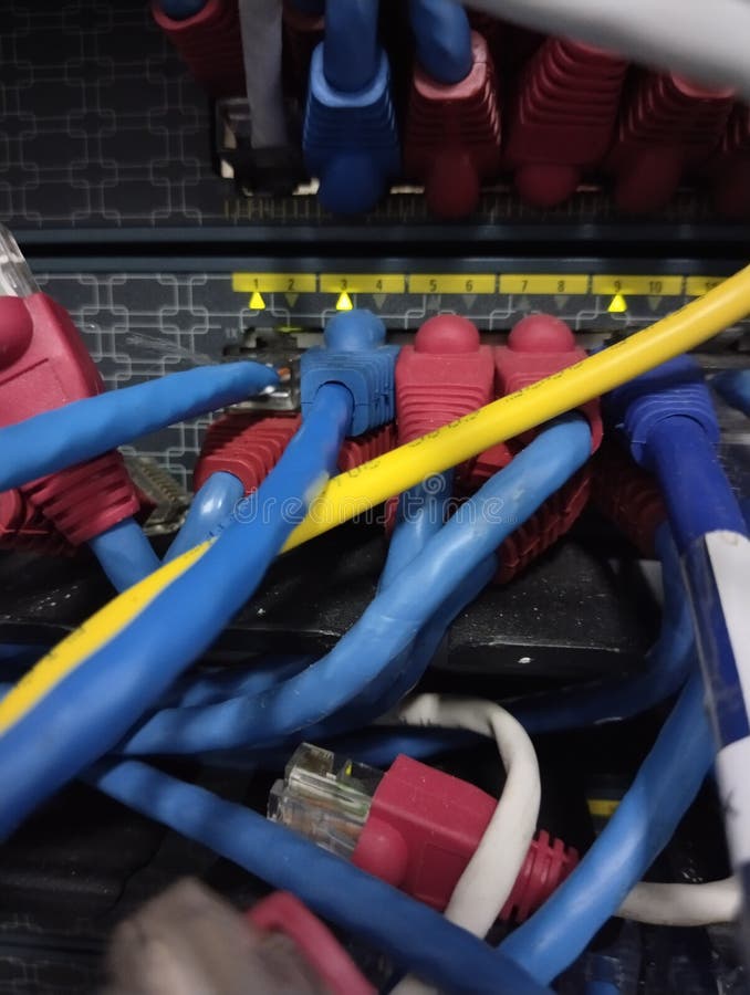 Cable Stright in the Switch Server Stock Photo - Image of straight ...