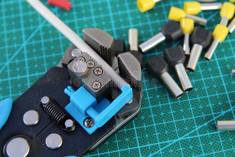 Cable Stripping with Stripping Tool Stock Image - Image of wire ...