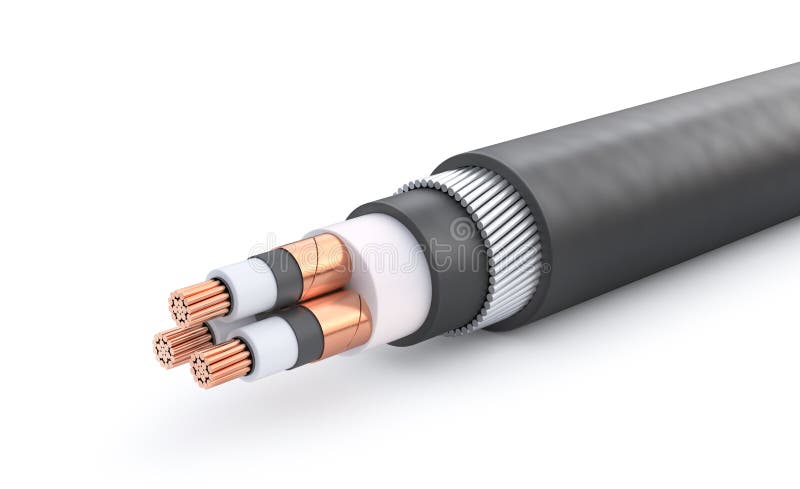 Cable Structure. Piece of Cable Stock Photo - Image of high, insulation ...