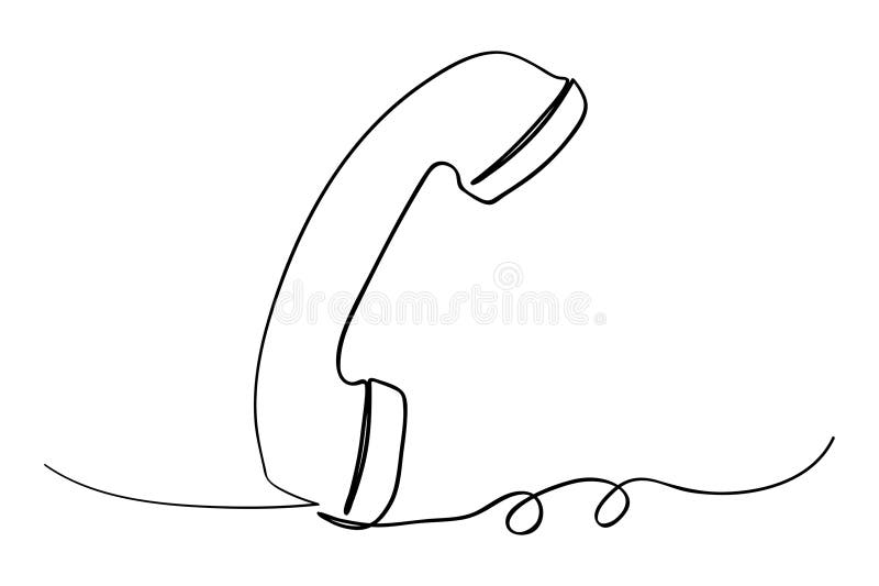 Cable Telephone, Line Art Continuous, Simple Vector Sketch Doodle Stock ...