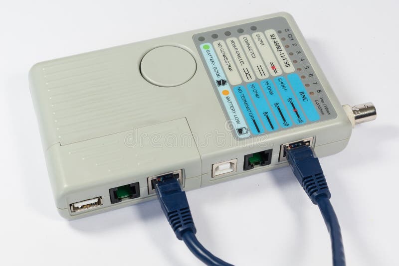 Cable tester stock photo. Image of work, connection, data - 96112722