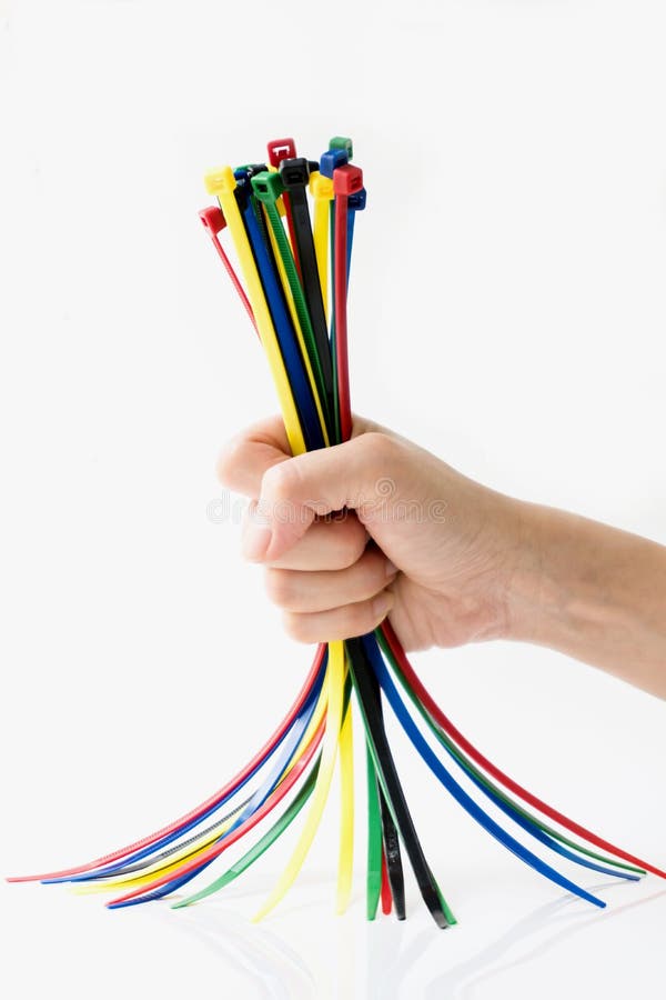 Cable ties isolated stock photo. Image of computer, colors - 103510162