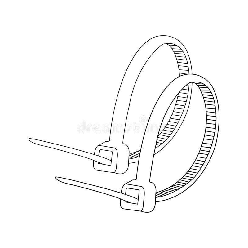 Cable ties icon stock vector. Illustration of silhouette - 316499796