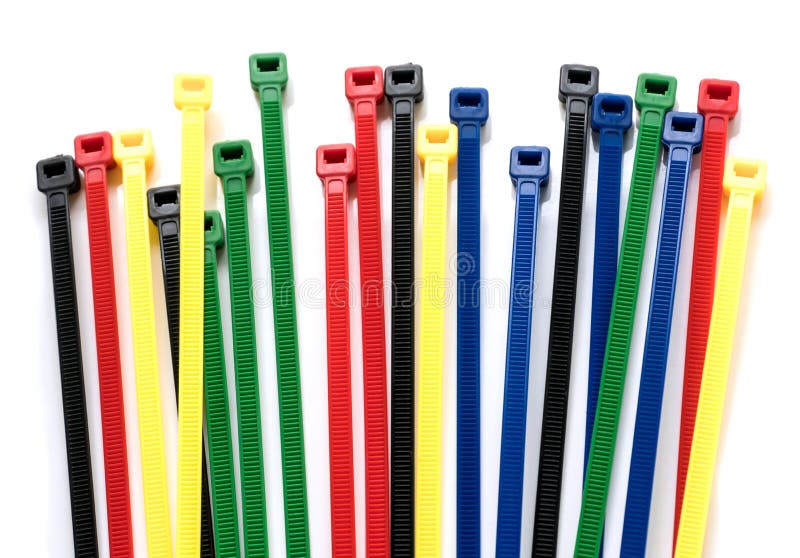 Cable ties isolated stock photo. Image of computer, colors - 103510162