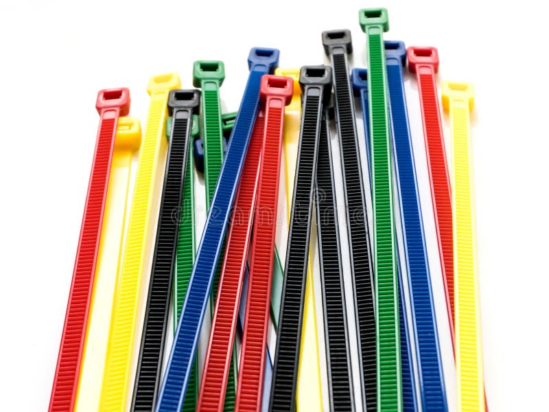 Cable ties isolated stock photo. Image of computer, colors - 103510162
