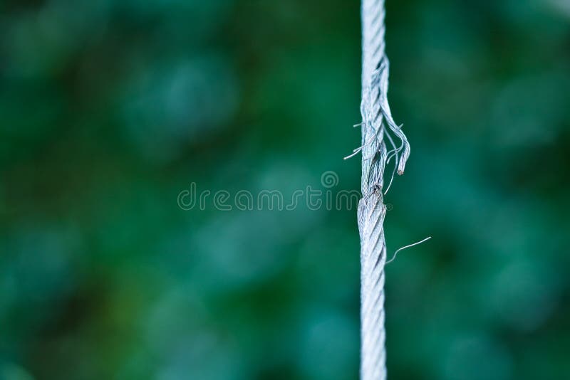 Cable about To Break. Damaged Steel Cable. Stock Image - Image of ...