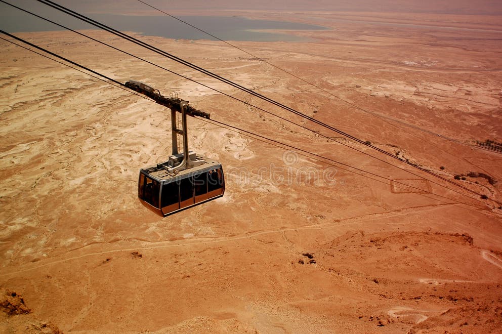 Cable to Masada stock photo. Image of desert, overhead - 3907824