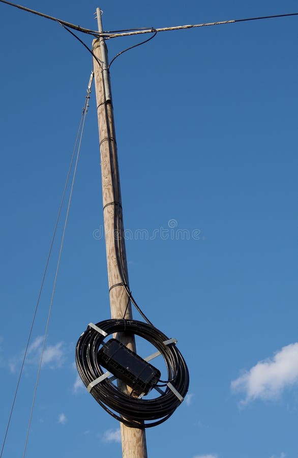 Cable Car Mast Standing in the Mountain Forest. Stock Image - Image of ...