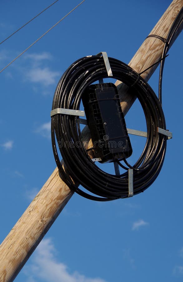 Cable Car Mast Standing in the Mountain Forest. Stock Image - Image of ...